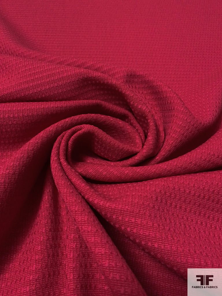 Italian Pique-Weave Wool Suiting - Raspberry | FABRICS & FABRICS ...