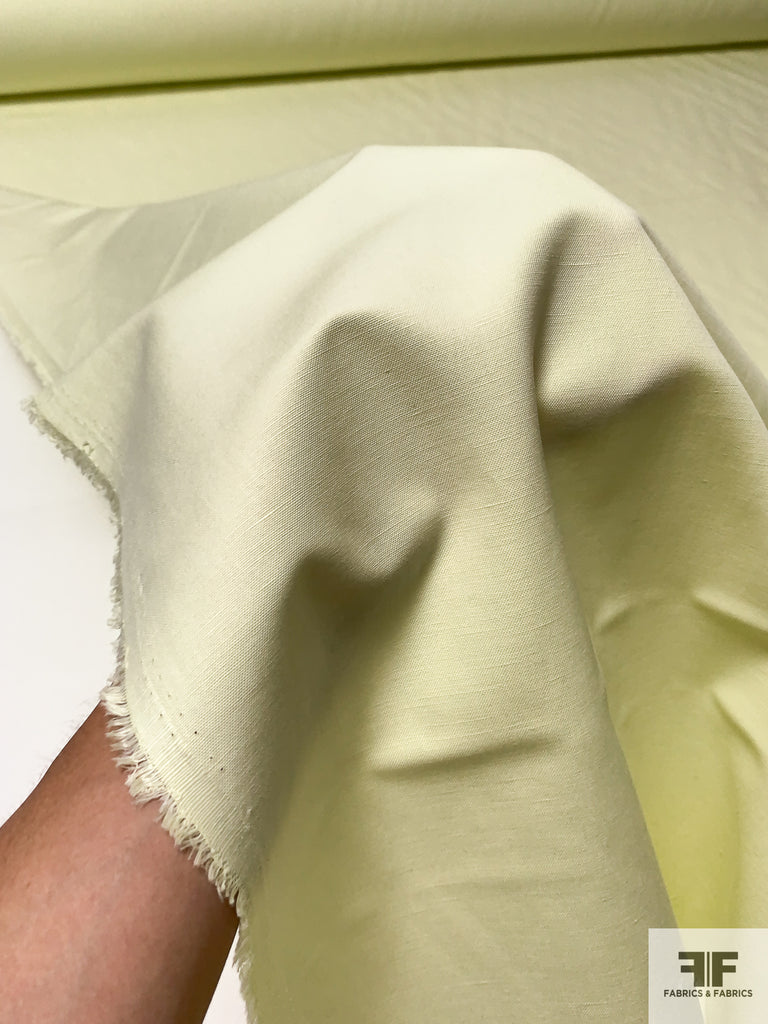 Italian Solid Bottom-Weight Slubbed Cotton - Pastel Lemon Lime ...