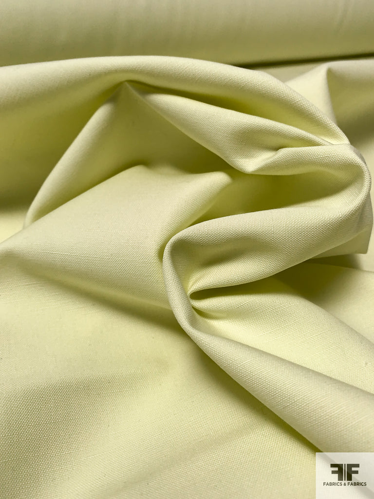 Italian Solid Bottom-Weight Slubbed Cotton - Pastel Lemon Lime ...