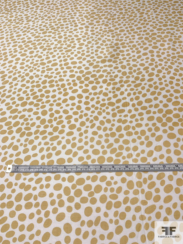 Rocks Printed Fine Silk Shantung - Golden Tan/White | FABRICS & FABRICS ...