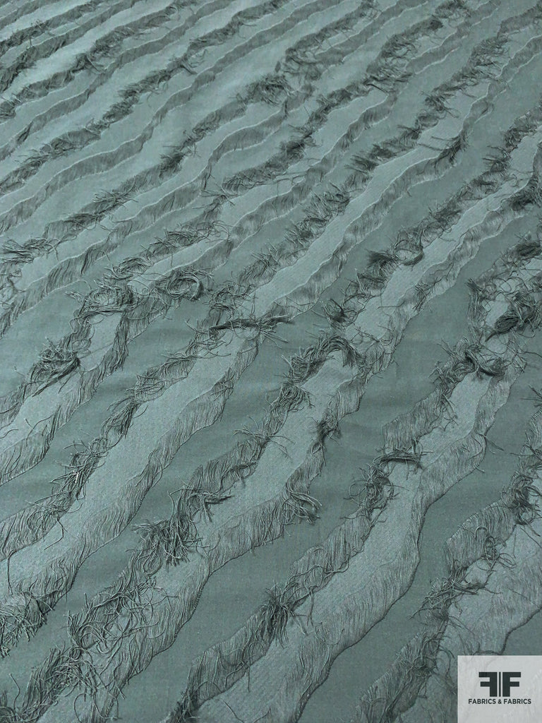 Italian Diagonal Fringed Novelty Cotton - Clay Green | FABRICS ...