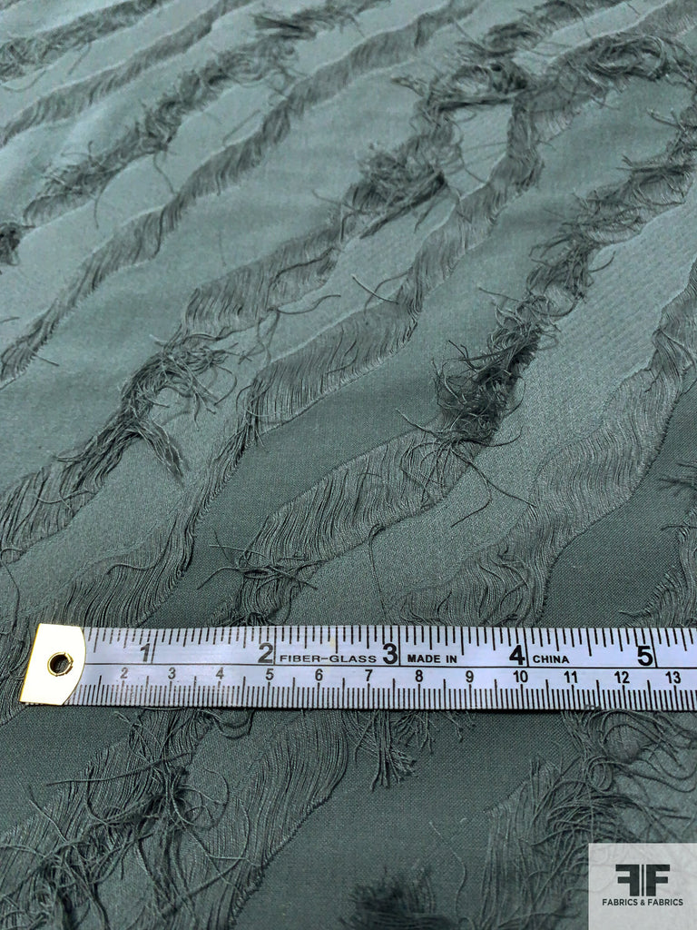 Italian Diagonal Fringed Novelty Cotton - Clay Green | FABRICS ...