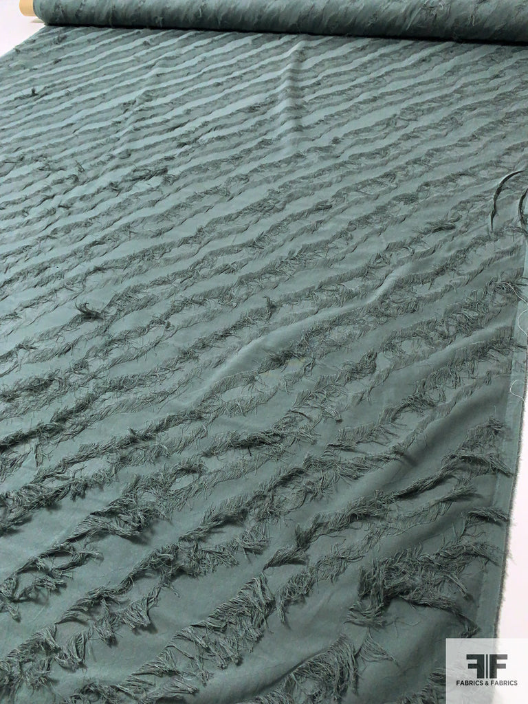 Italian Diagonal Fringed Novelty Cotton - Clay Green | FABRICS ...