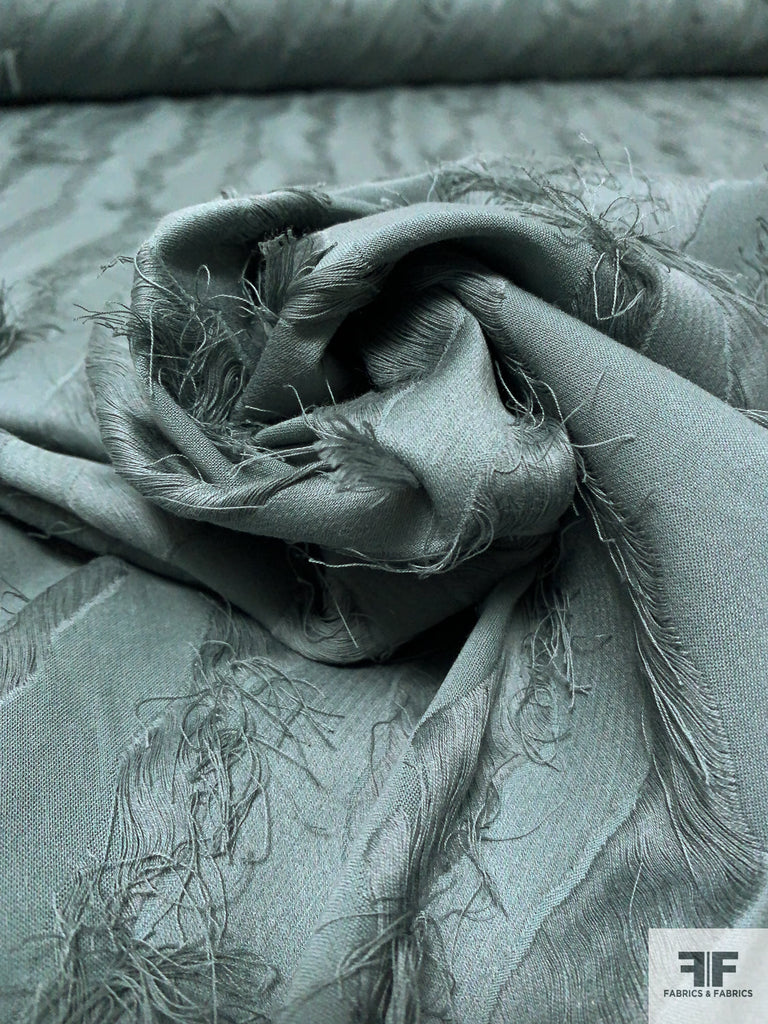 Italian Diagonal Fringed Novelty Cotton - Clay Green | FABRICS ...