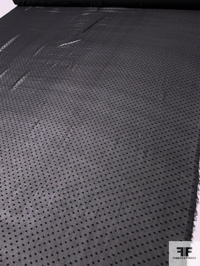 Italian Swiss Dot Silk Chiffon - Black | FABRICS & FABRICS – Fabrics ...