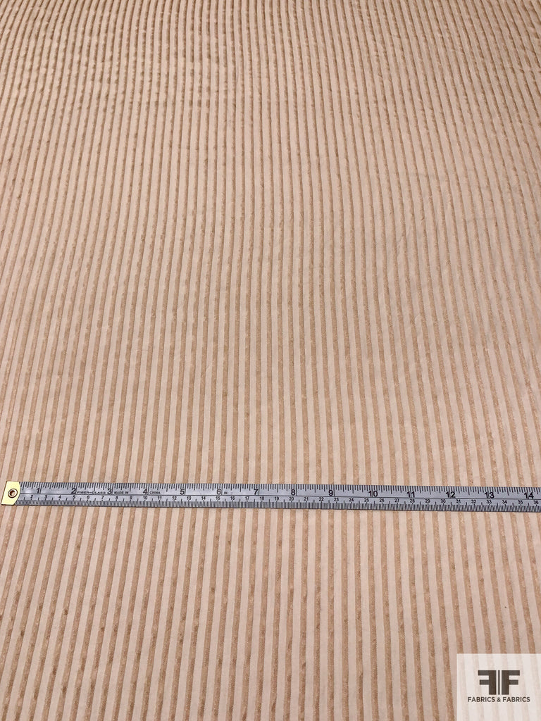 Italian Vertical Satin Striped Silk Chiffon - Tan | FABRICS & FABRICS ...
