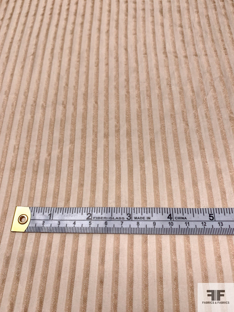 Italian Vertical Satin Striped Silk Chiffon - Tan | FABRICS & FABRICS ...