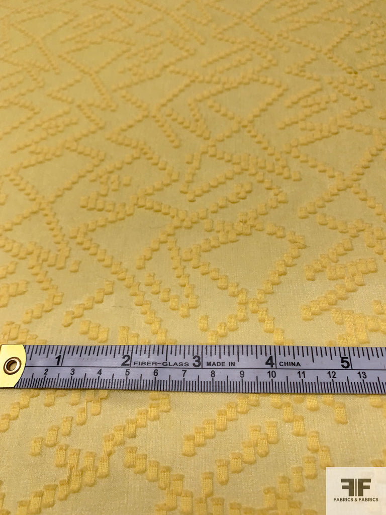 All-Over Zig Zag Clip Silk and Rayon Chiffon - Lemon Yellow | FABRICS ...