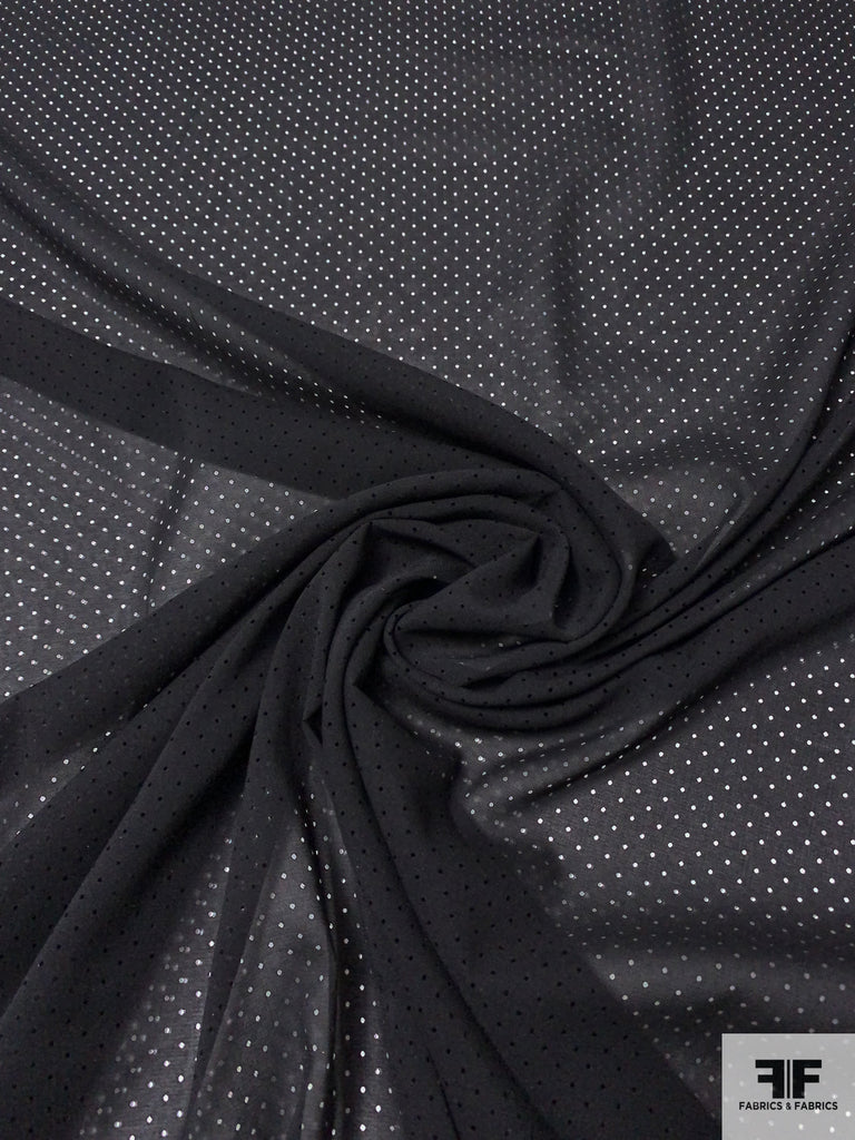 Perforated Stretch Silk Georgette - Black | FABRICS & FABRICS – Fabrics ...