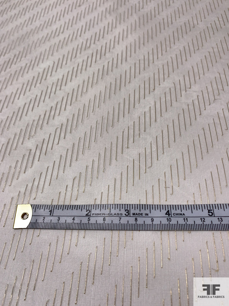 Silk Organza with Gold Lurex Lines - Off-White/Gold | FABRICS & FABRICS ...