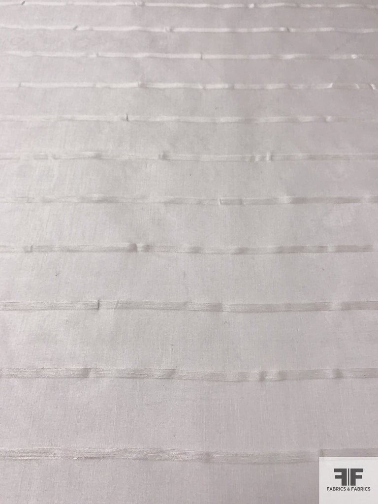 Horizontal Striped Silk Organza - Off-White | FABRICS & FABRICS ...