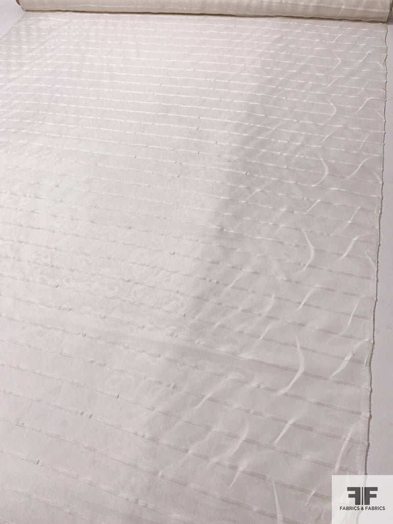 Horizontal Striped Silk Organza - Off-White | FABRICS & FABRICS ...