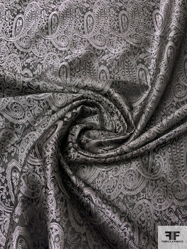 Paisley Pattern Brocade - Black/Grey | FABRICS & FABRICS – Fabrics ...