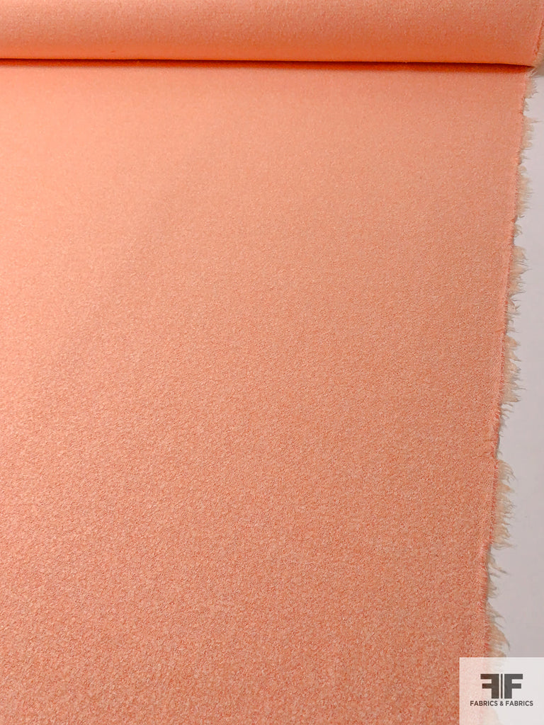 Italian Flat Boucle Wool Blend Lightweight Coating - Peach | FABRICS ...