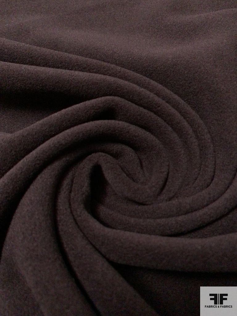 Italian Solid Soft Wool Blend Coating - Brown Eggplant | FABRICS ...