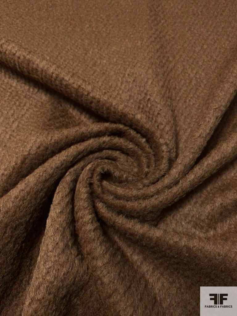 Italian Solid Boucle Brushed Wool Coating - Milk Chocolate | FABRICS ...