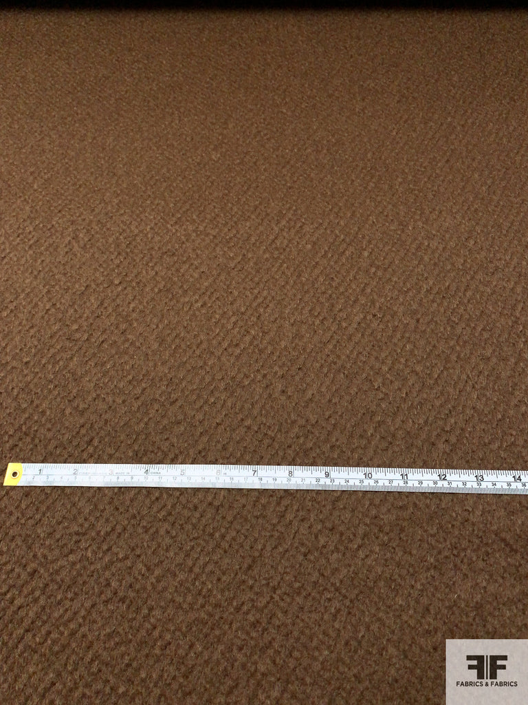 Italian Solid Boucle Brushed Wool Coating - Milk Chocolate | FABRICS ...