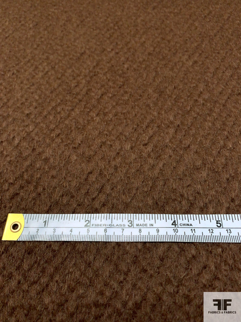 Italian Solid Boucle Brushed Wool Coating - Milk Chocolate | FABRICS ...
