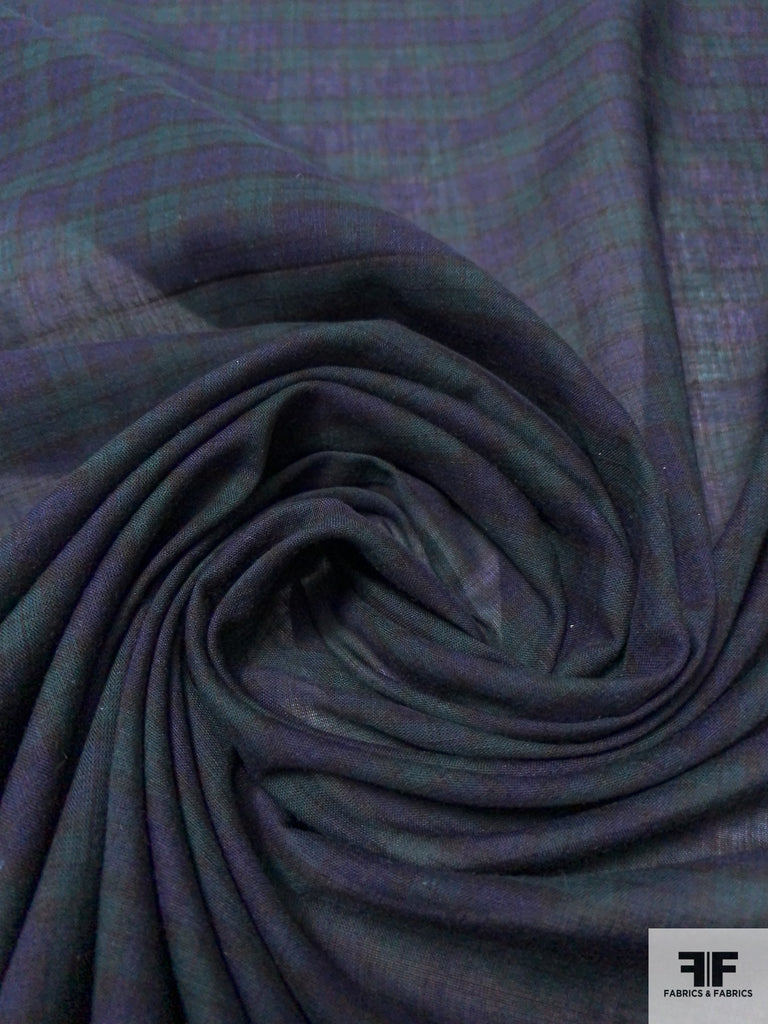 Made in Japan Plaid Cotton Voile - Navy/Evergreen/Black | FABRICS ...