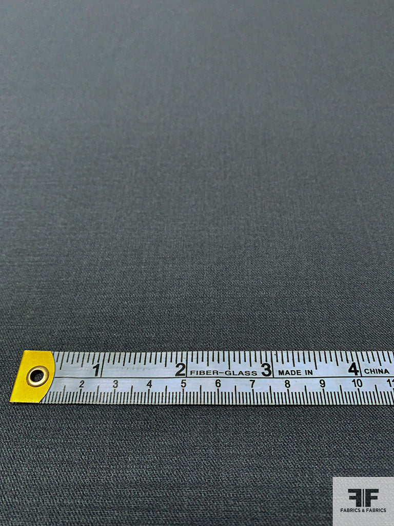 Italian Solid Stretch Wool Gabardine Suiting - Grey | FABRICS & FABRICS ...