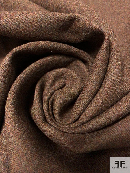 Italian Solid 2-Ply Double Sided Light Wool Flannel - Brown/Charcoal ...