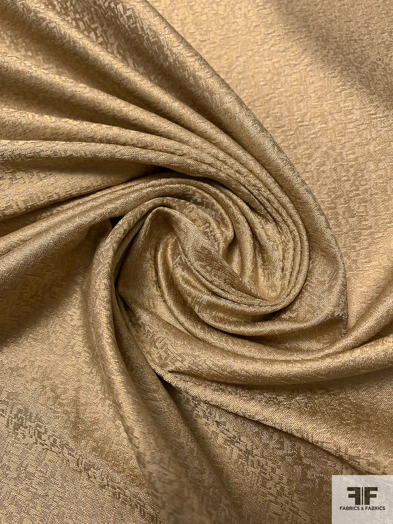 Graphic Woven Taffeta-Like Jacquard Silk Brocade - Muted Gold | FABRICS ...