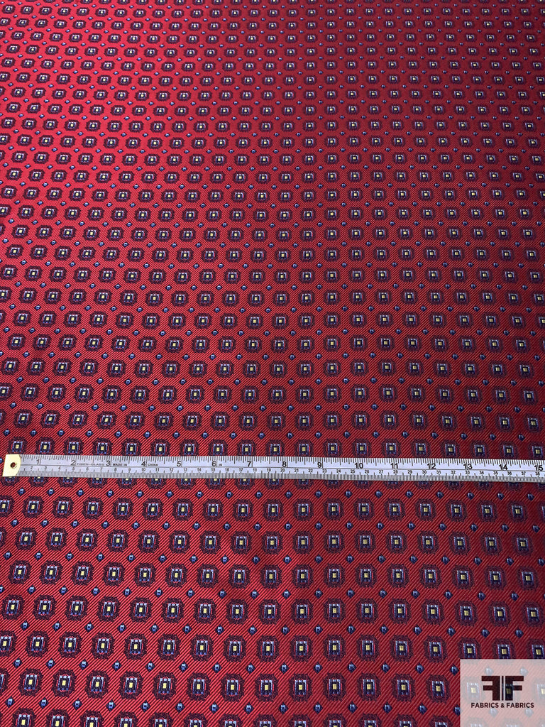 Ornate Frames Silk Necktie Jacquard Brocade - Red/Navy/Blue/Yellow ...