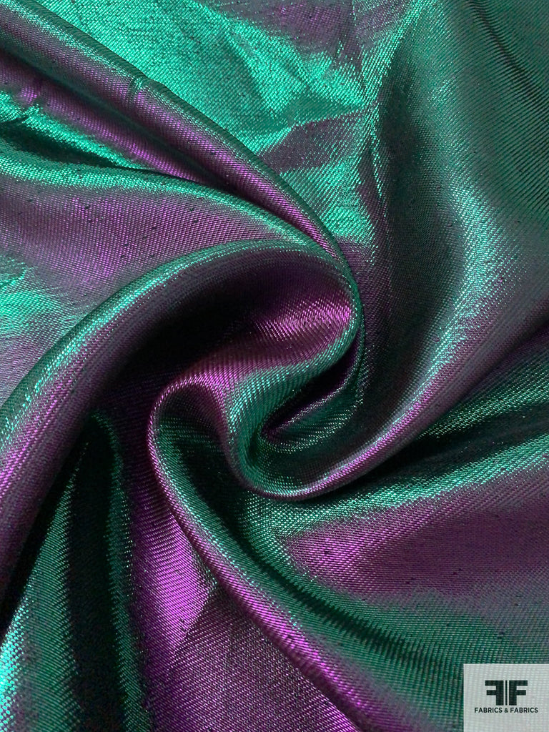 Vibrant Iridescent Lamé - Green/Purple | FABRICS & FABRICS – Fabrics ...