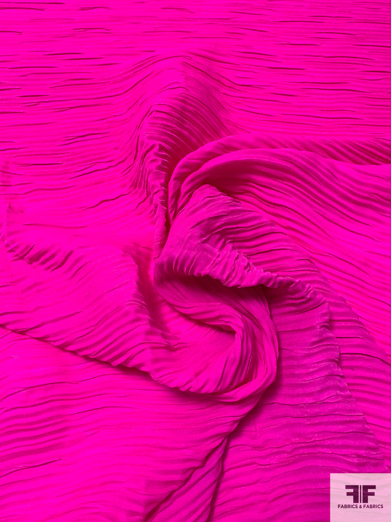 Pleated Silk Georgette - Hot Pink | FABRICS & FABRICS – Fabrics & Fabrics