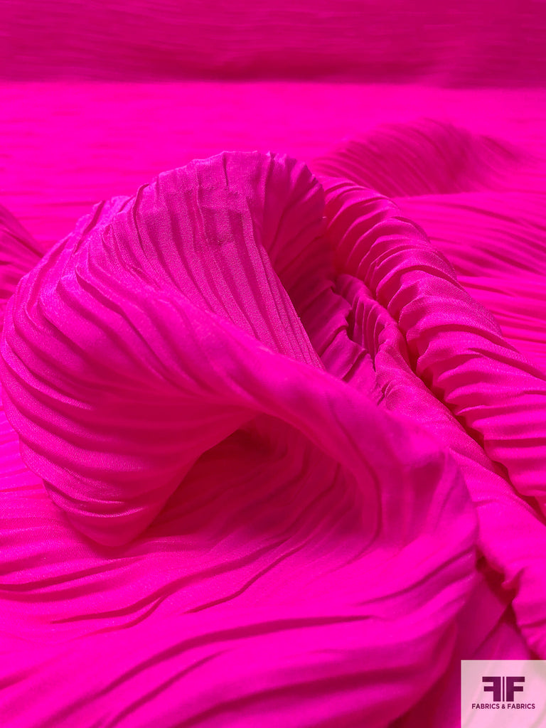 Pleated Silk Georgette - Hot Pink | FABRICS & FABRICS – Fabrics & Fabrics