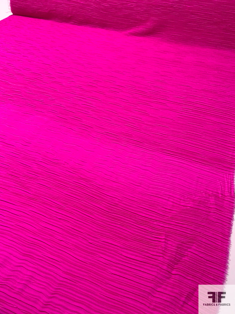 Pleated Silk Georgette - Hot Pink | FABRICS & FABRICS – Fabrics & Fabrics