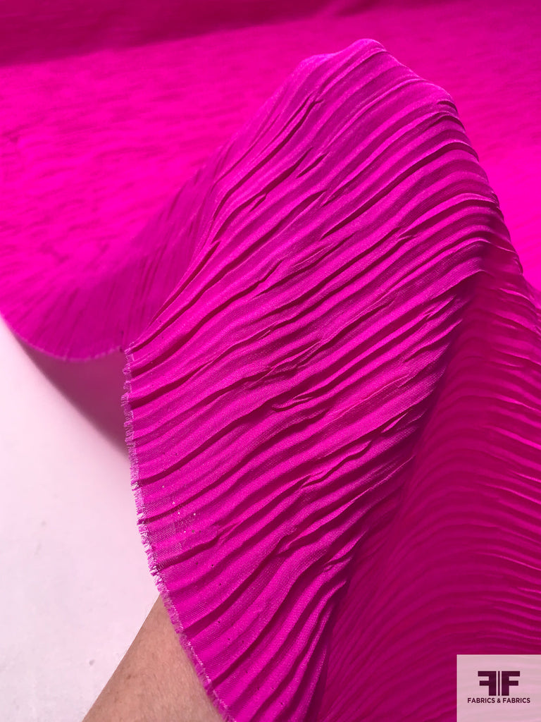 Pleated Silk Georgette - Hot Pink | FABRICS & FABRICS – Fabrics & Fabrics