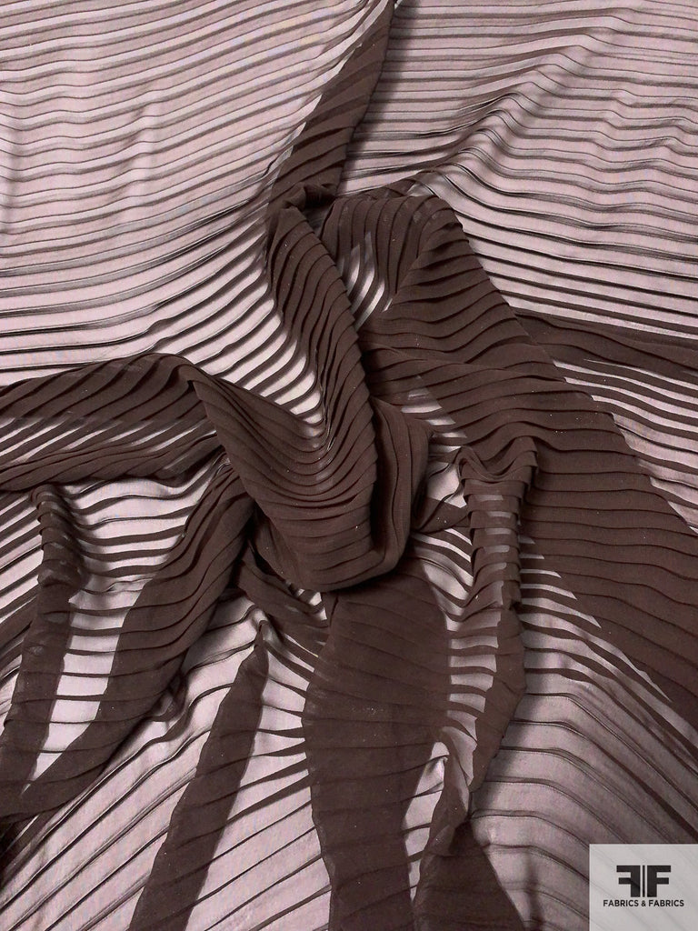 Pleated Silk Chiffon - Chocolate Brown | FABRICS & FABRICS – Fabrics ...