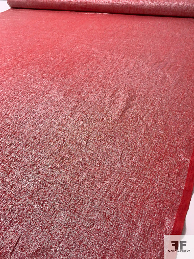 Foil Printed Linen - Red/Light Gold | FABRICS & FABRICS – Fabrics & Fabrics