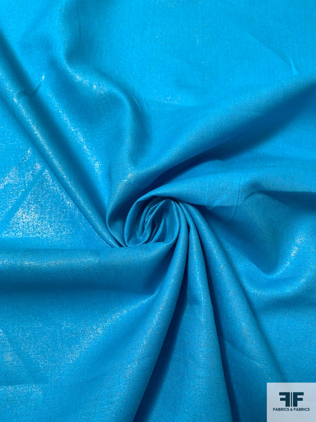 Foil Printed Linen - Turquoise/Gold | FABRICS & FABRICS – Fabrics & Fabrics