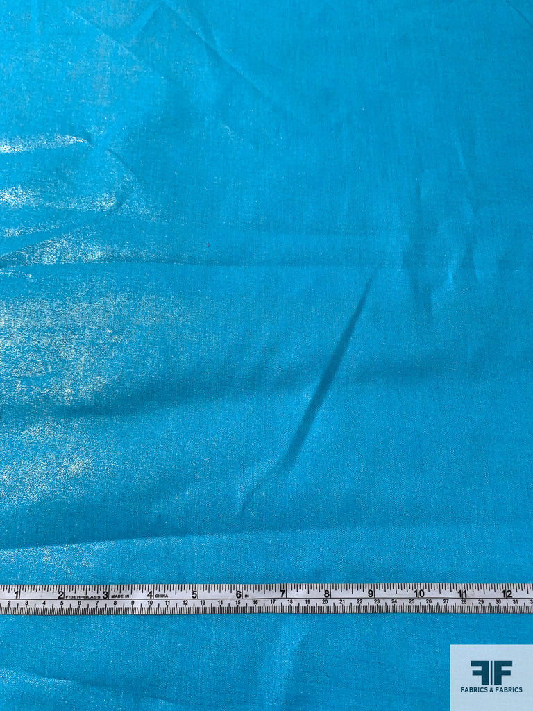 Foil Printed Linen - Turquoise/Gold | FABRICS & FABRICS – Fabrics & Fabrics