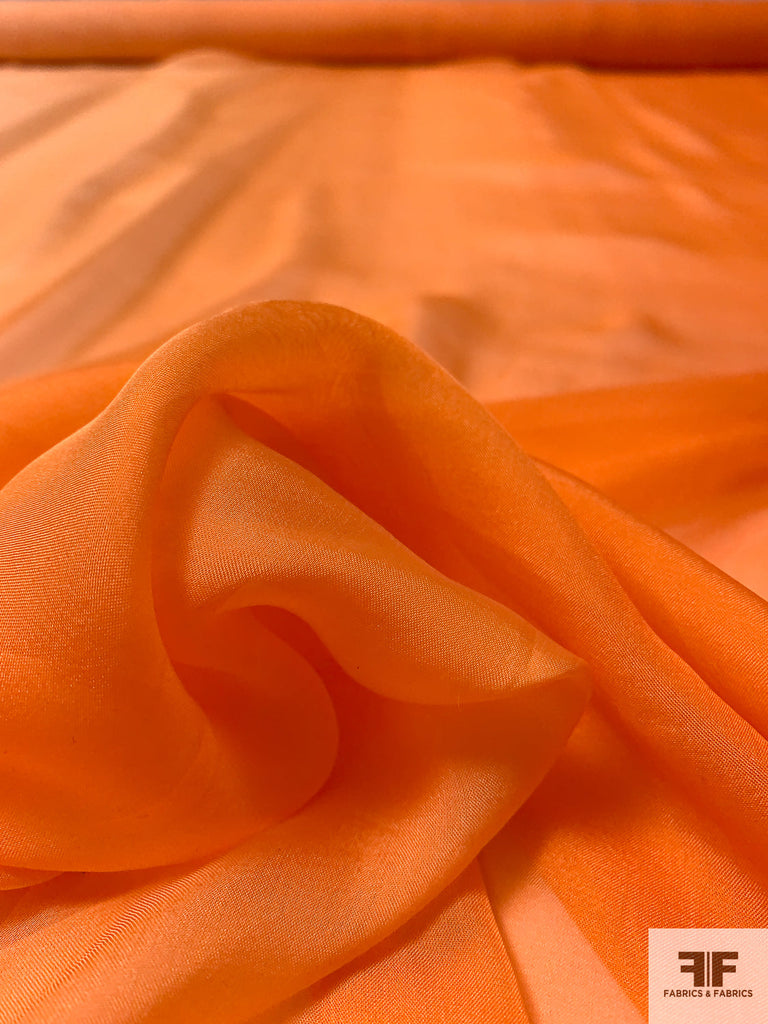 French Ombré Printed Silk Chiffon - Orange | FABRICS & FABRICS ...
