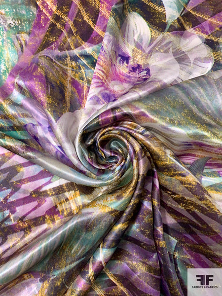 Made in Germany Abstract Floral Printed Silk Charmeuse - Multicolor ...