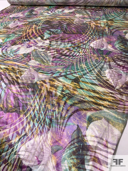 Made in Germany Abstract Floral Printed Silk Charmeuse - Multicolor ...