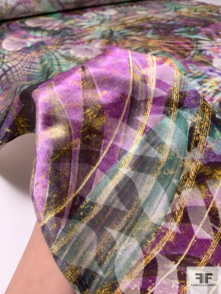Made in Germany Abstract Floral Printed Silk Charmeuse - Multicolor ...