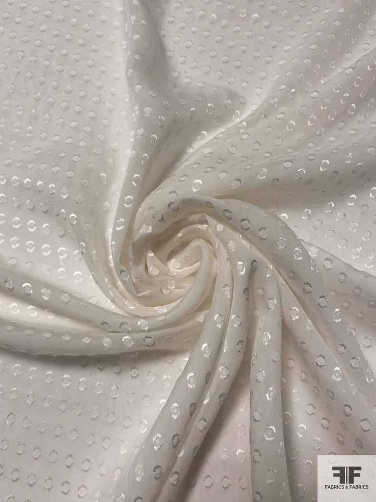 Dotted Clip Silk Chiffon - Off-White | FABRICS & FABRICS – Fabrics ...