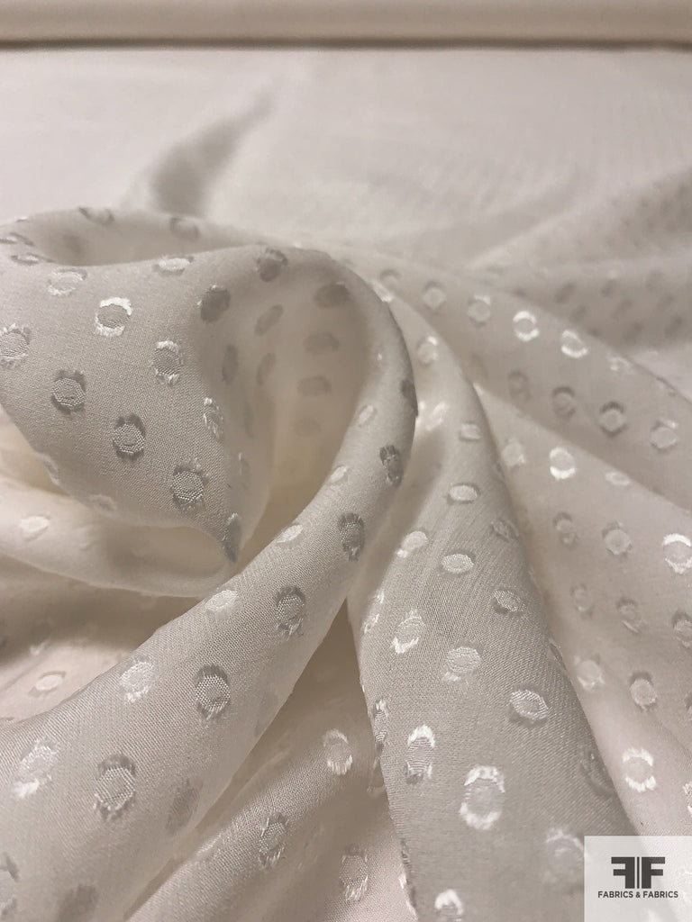 Dotted Clip Silk Chiffon - Off-White | FABRICS & FABRICS – Fabrics ...