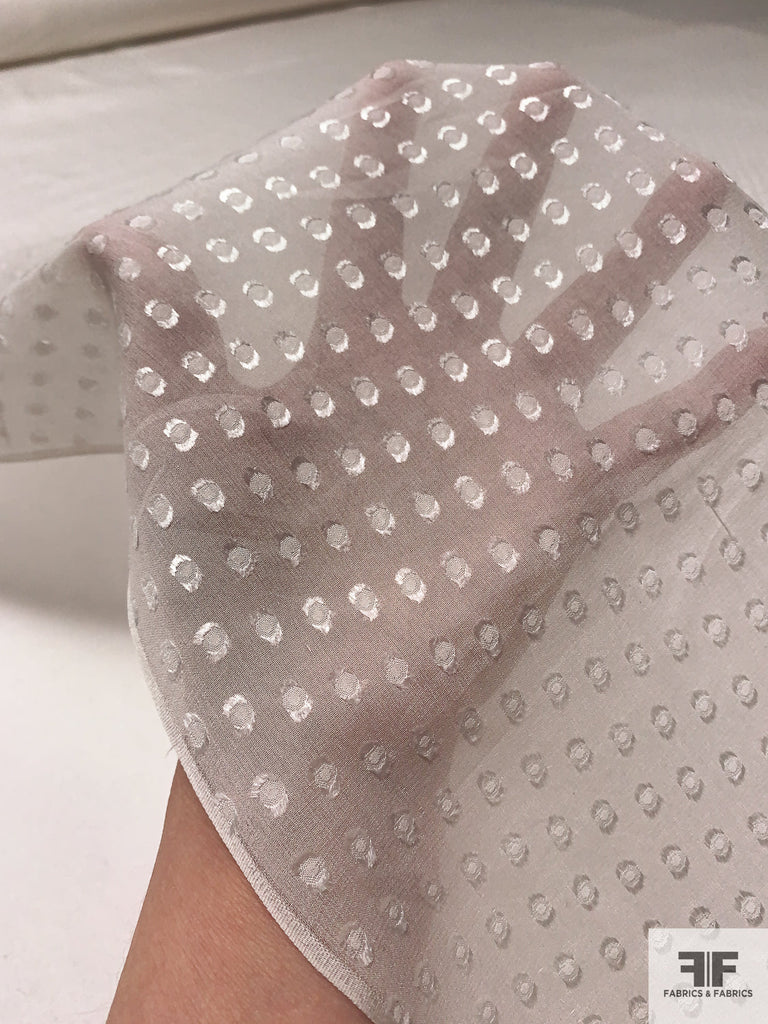 Dotted Clip Silk Chiffon - Off-White | FABRICS & FABRICS – Fabrics ...