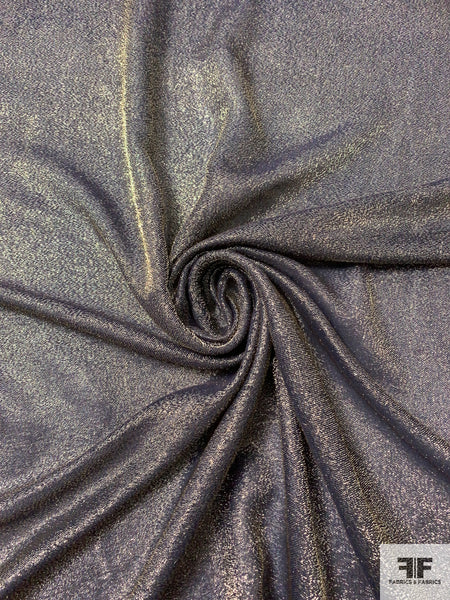 Glam Lamé Silk Chiffon - Gold/Navy | FABRICS & FABRICS – Fabrics & Fabrics