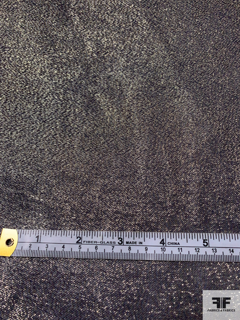 Glam Lamé Silk Chiffon - Gold/Navy | FABRICS & FABRICS – Fabrics & Fabrics