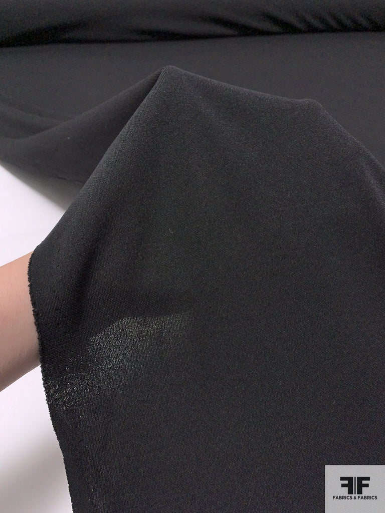 Solid Polyester-Rayon Matte Jersey - Black | FABRICS & FABRICS ...