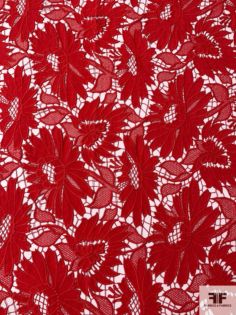 Pamella Roland CDC-Based Lightweight Guipure Lace - Red | FABRICS ...