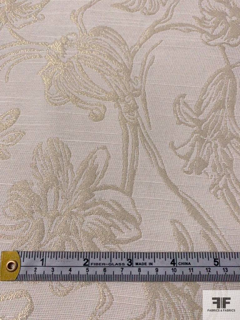 Vine Floral Metallic Brocade - Ivory/Gold | FABRICS & FABRICS – Fabrics ...