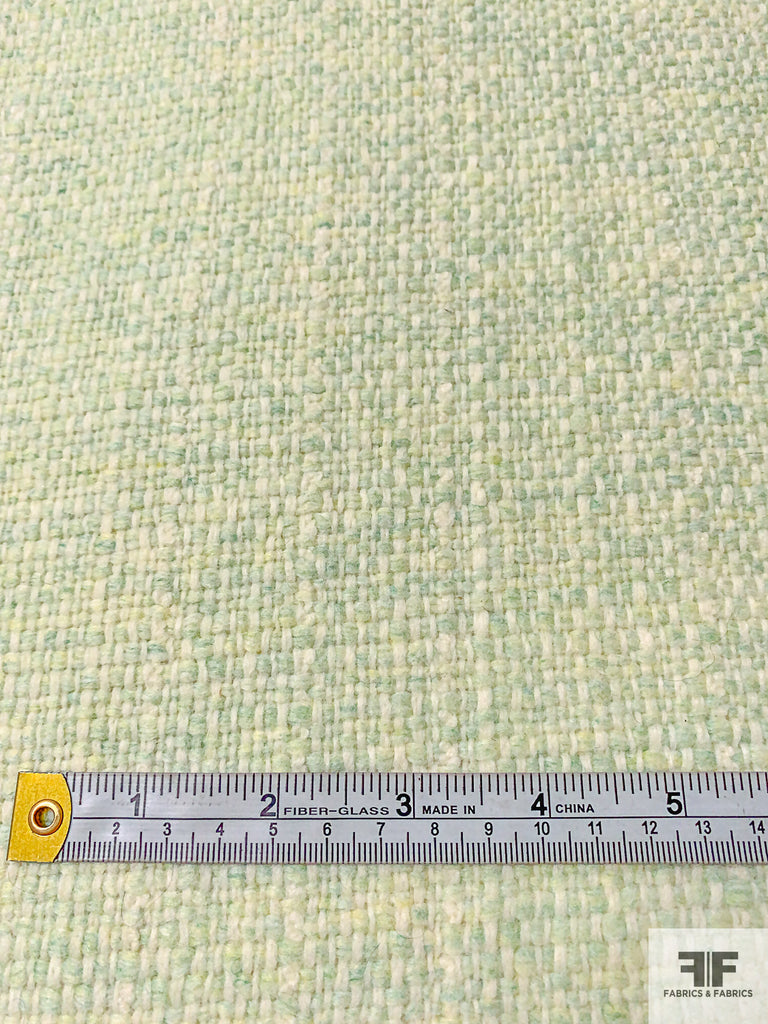 Italian Wool Blend Jacket Weight Tweed - Mint/Ivory | FABRICS & FABRICS ...