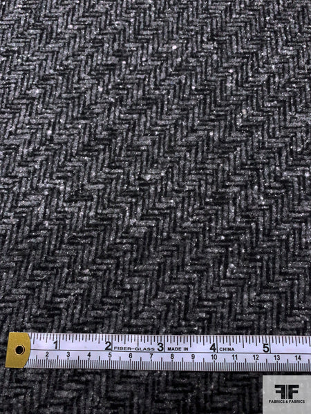 Italian Tweed-Look Woven Knit - Grey/Black | FABRICS & FABRICS ...